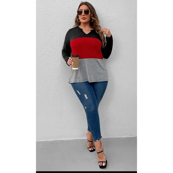 SHEIN | Tops | Shein Plus Sized Winter Long Sleeve Casual Blouse Size 2xl | Poshmark